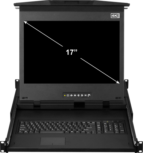 DK117, 1U Dual Slide 17" 4K LED-backlit LCD Console Drawer | Austin Hughes