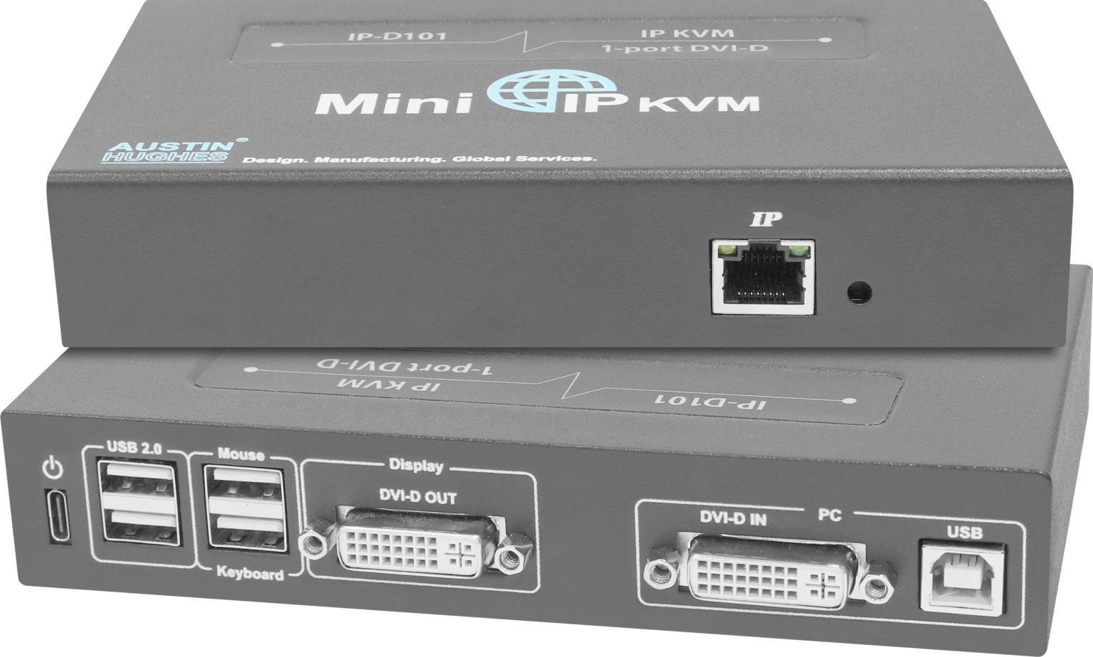 IP-D101, 1-port DVI-D Mini IP KVM Series | Austin Hughes