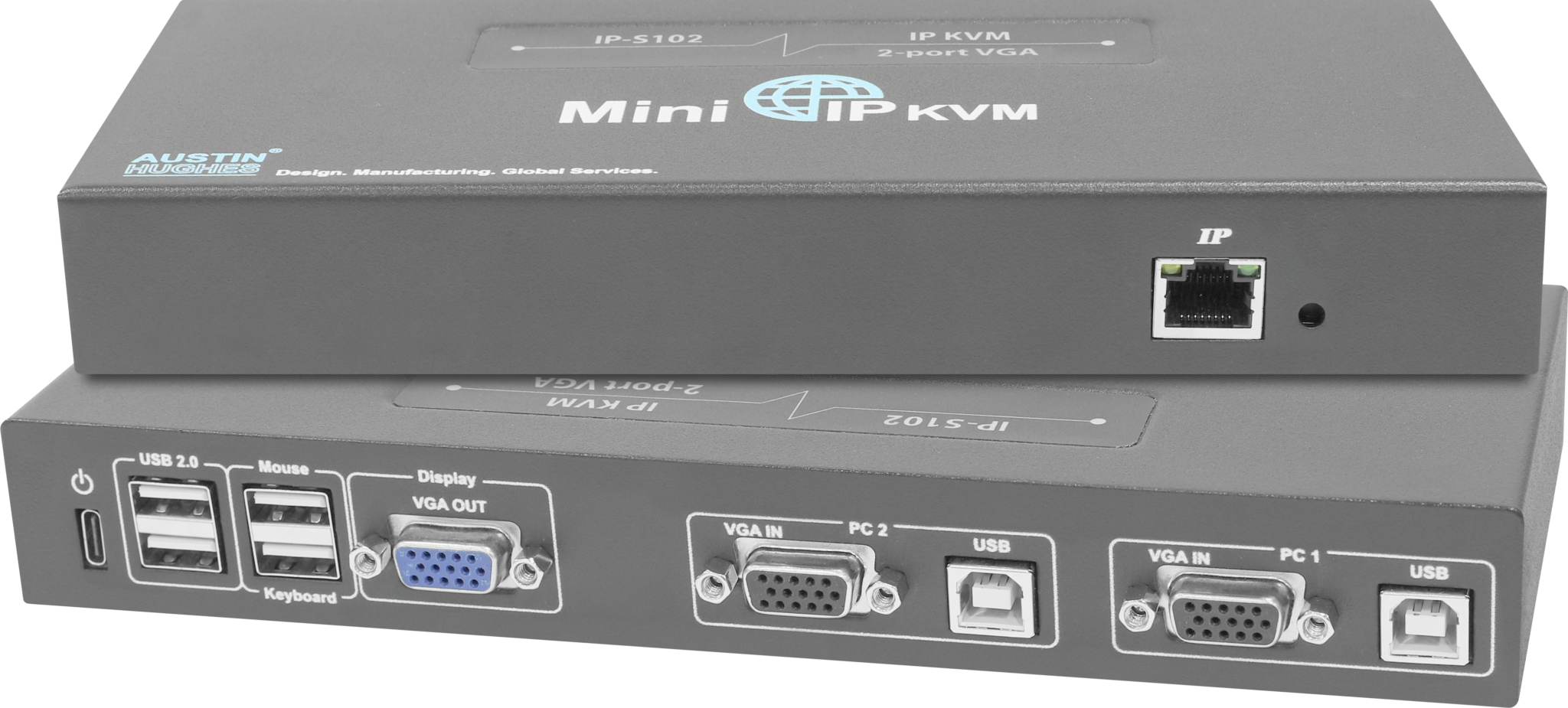 IP-S102, 2-port VGA Mini IP KVM Series | Austin Hughes